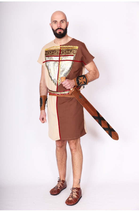 Leather knight's medieval belt with sword holder