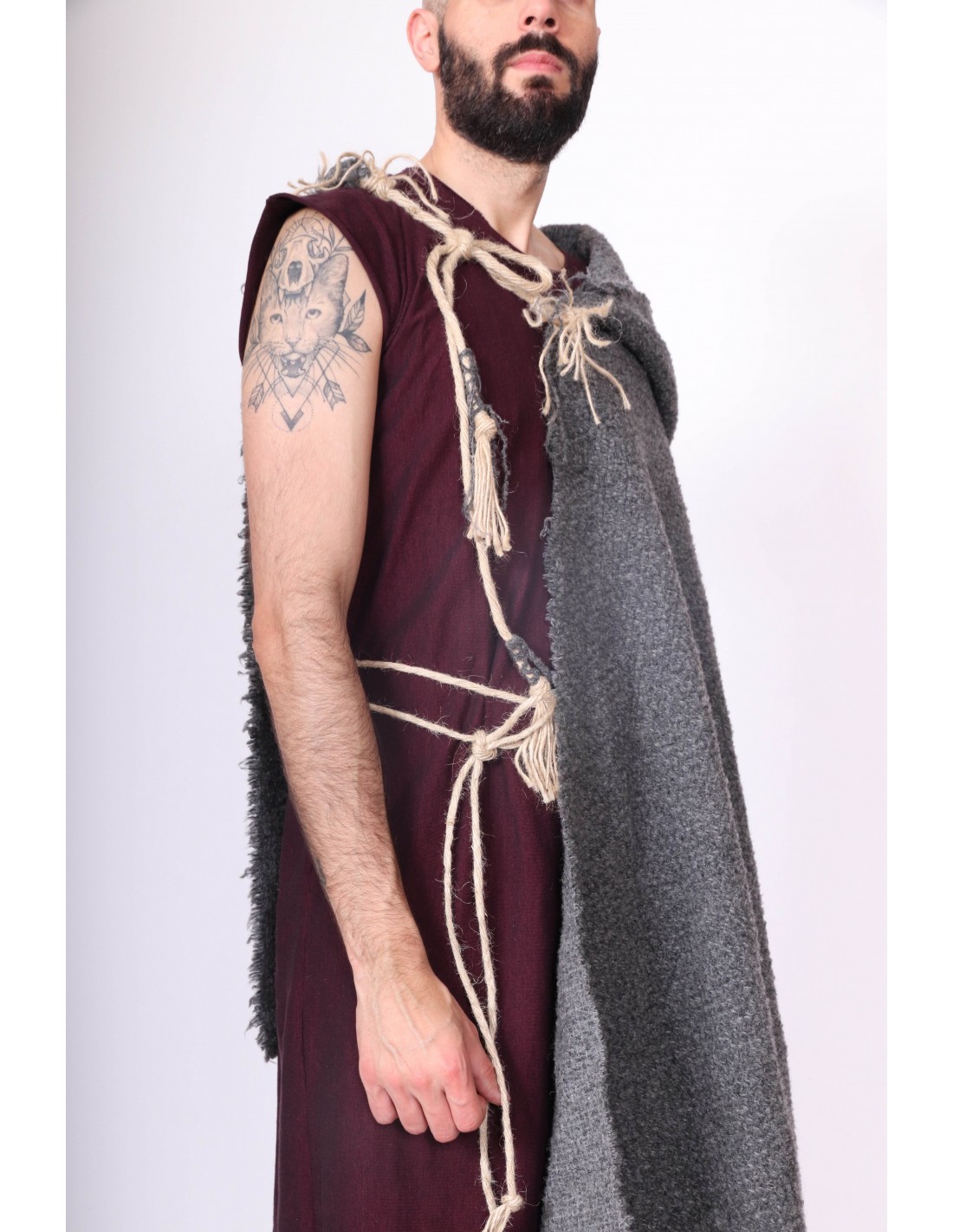 Medieval rustic hooded cloak