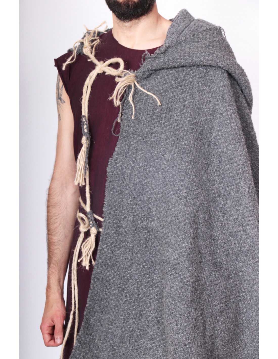 Medieval rustic hooded cloak