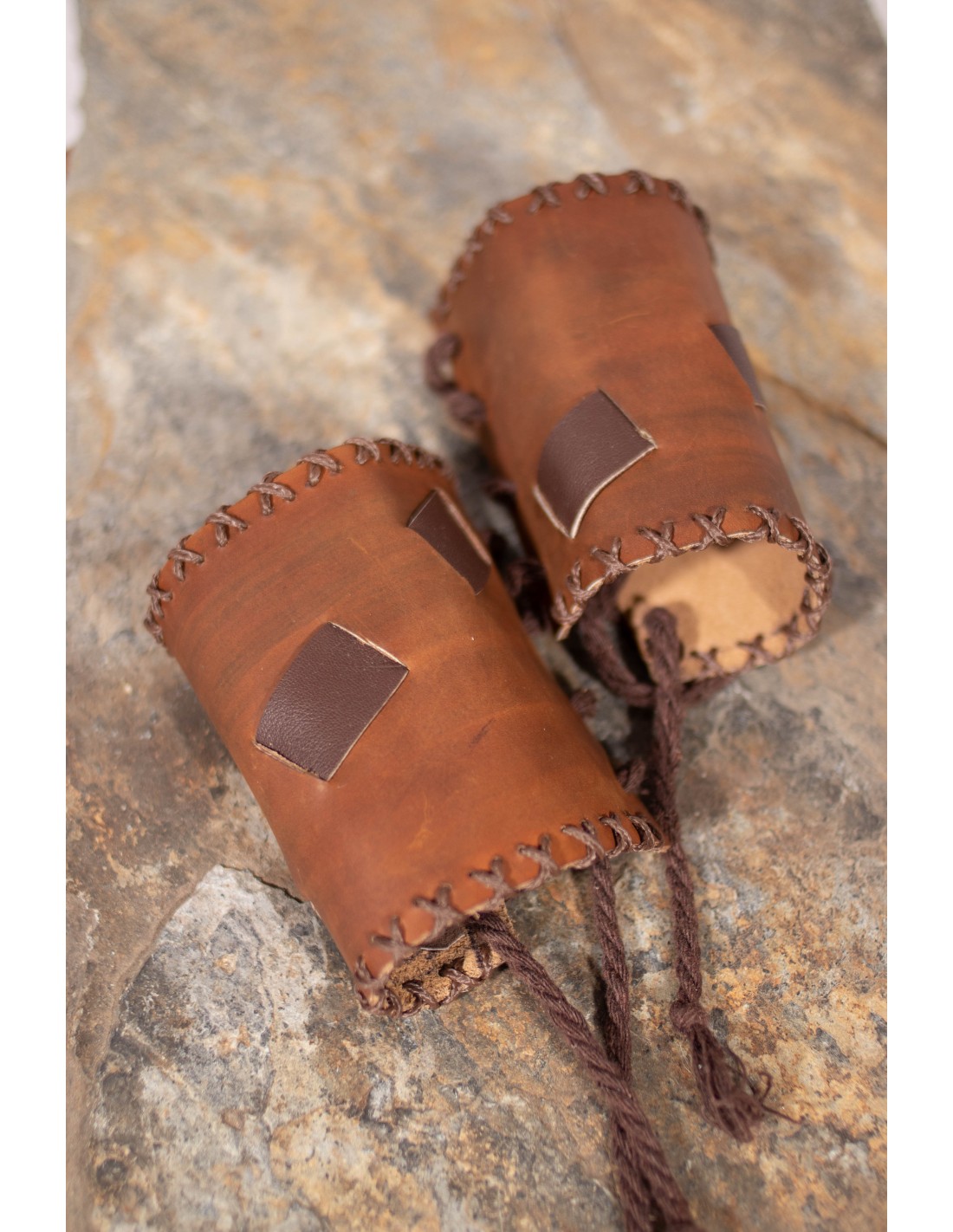 Viking brown leather bracers