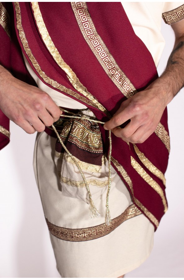 White and gold Roman bag