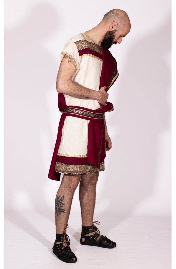 Men's short Roman costume with toga