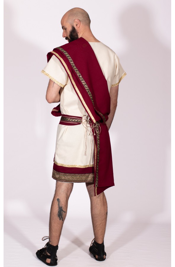 Men's short Roman costume with toga