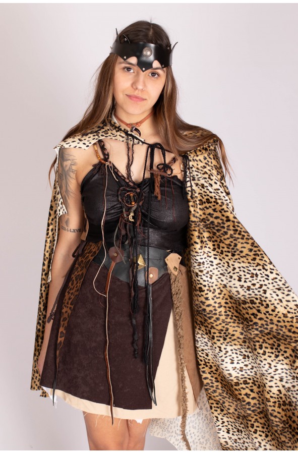 Celtic vegan animal print cape or Viking warrior cloak