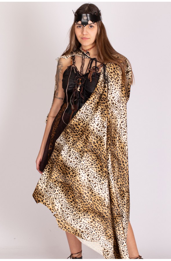 Celtic vegan animal print cape or Viking warrior cloak